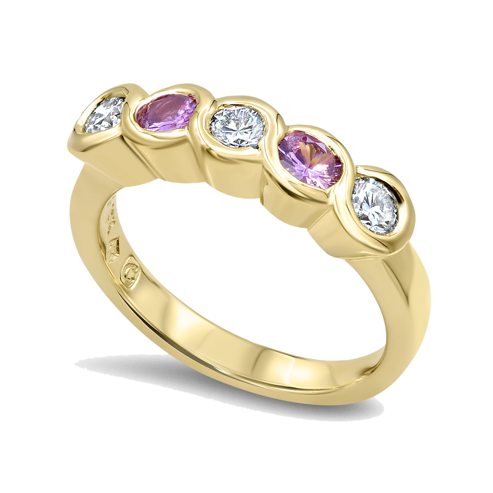Lisa Ring - Diamond & Pink Sapphires | Curtis Australia